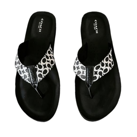 Coach | Shoes | Coach Signature Jessalyn Memory Foam Flip Flop Sandals ...